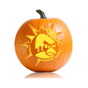 Red Angry Birds Pumpkin Stencil